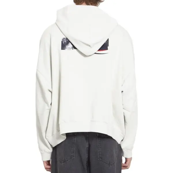 Balenciaga Oversized Hoodie With Graphic Detail - Ecru