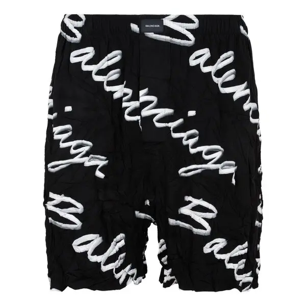 Balenciaga Scribble Logo Bermuda Shorts
