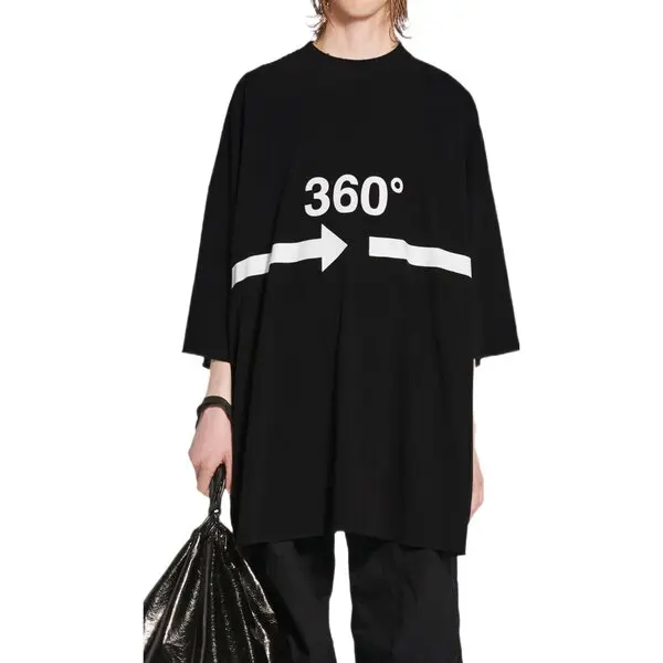 Balenciaga Oversized 360° Tubular T-shirt - Black