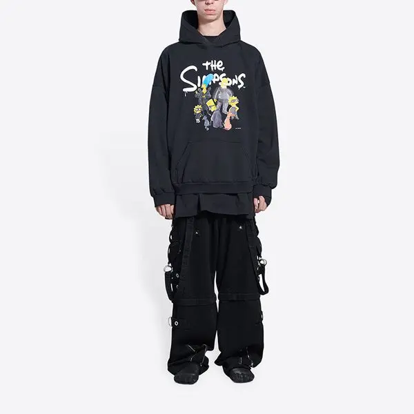 Balenciaga X The Simpsons Cotton Hoodie - Black