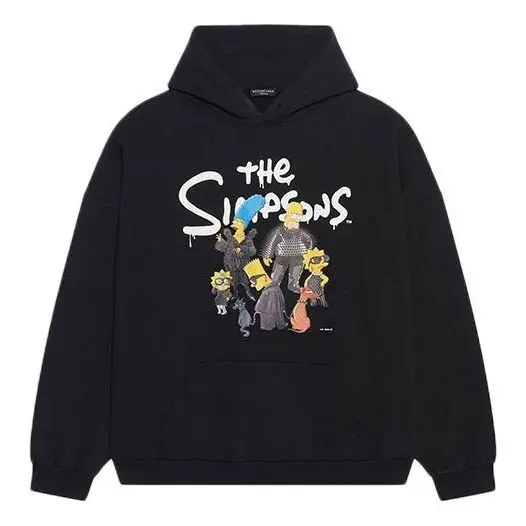Balenciaga X The Simpsons Cotton Hoodie - Black