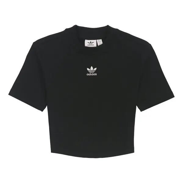 Adidas Adicolor Essentials Rib Cropped T-shirt Asia Sizing - Black