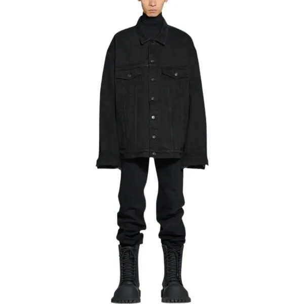 Balenciaga Oversized Denim Jacket - Black