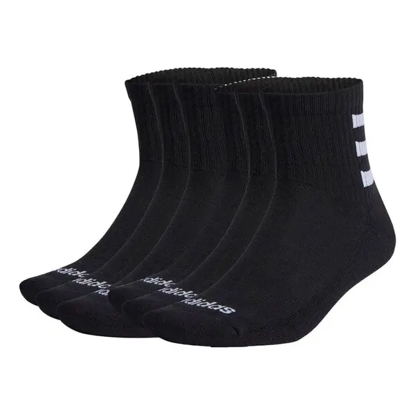 Adidas Half-cushioned 3-stripes Quarter Socks 3 Pairs - Black