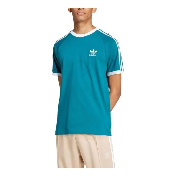 Adidas Adicolor 3-stripes T-shirt Asian Sizing Asia Sizing 'teal White - Teal/white