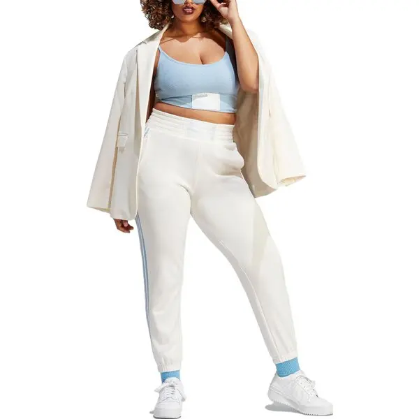 Adidas Originals High Waist Sweatpants - White/blue