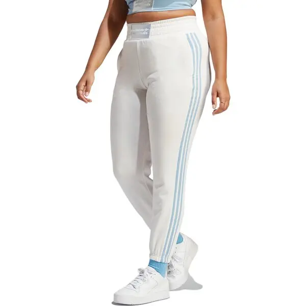 Adidas Originals High Waist Sweatpants - White/blue