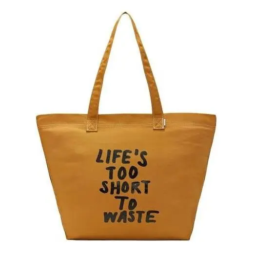 CONVERSE Renew Life's Too Short To Waste Canvas Tote Bag - Brown