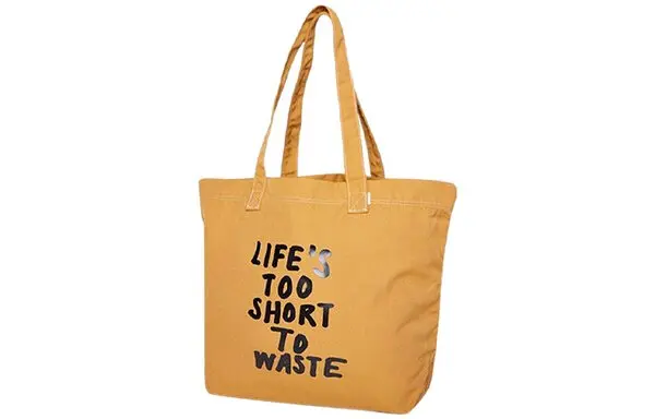 CONVERSE Renew Life's Too Short To Waste Canvas Tote Bag - Brown