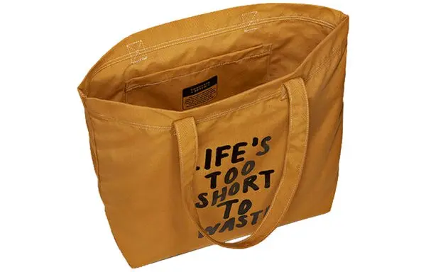 CONVERSE Renew Life's Too Short To Waste Canvas Tote Bag - Brown
