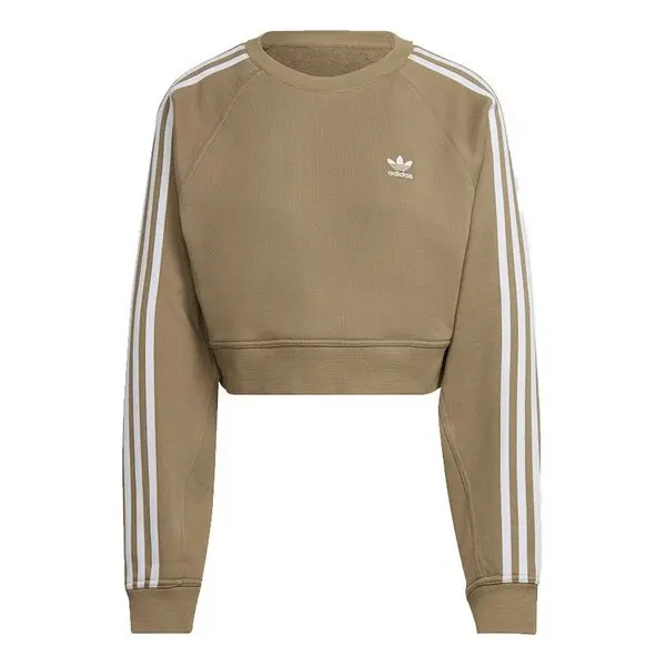 Adidas Original University T Cropped Sweatshirts 'green White - Green/white
