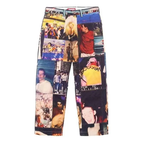 Supreme X Mark Leckey Fw23 Week4 Hardcore Patchwork Loose Fit Chino Pants 'multicolor
