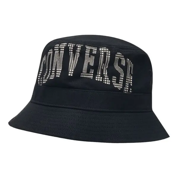 CONVERSE Large Plaid Logo Bucket Hat - Black