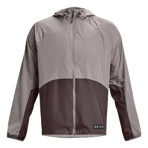 Under Armour Rush Woven Full-zip Jacket 'taupe Brown