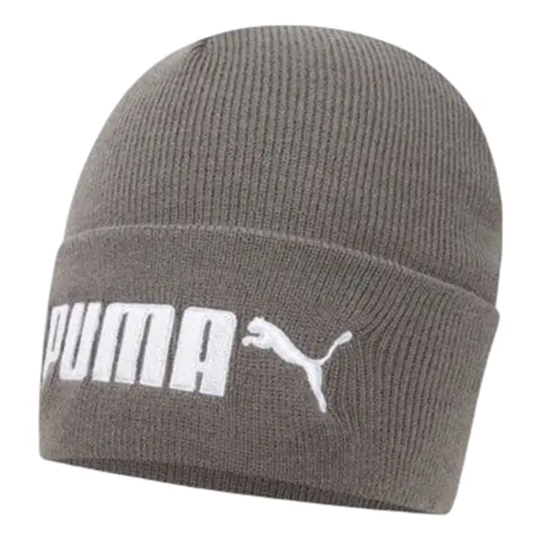 PUMA Ribbed Logo Beanie - Brown
