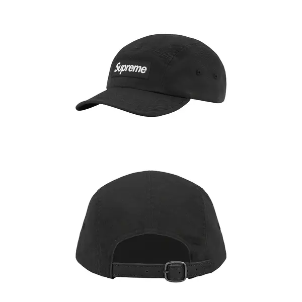 Supreme Washed Chino Twill Camp Cap 'black White - Black/white