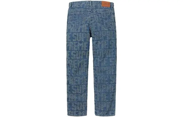 Supreme Fw23 Week4 Needle Punch Regular Jean Pants - Blue
