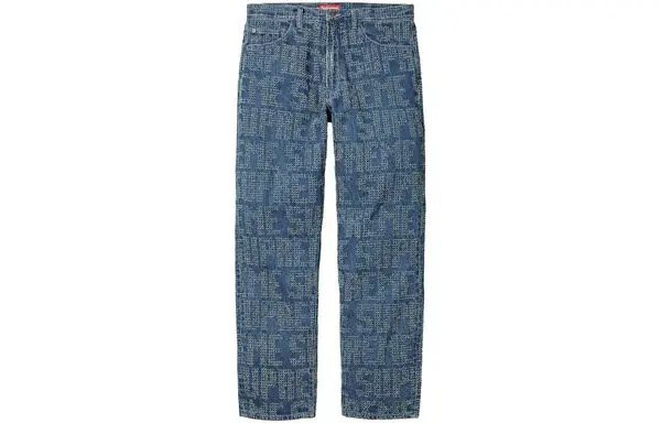Supreme Fw23 Week4 Needle Punch Regular Jean Pants - Blue