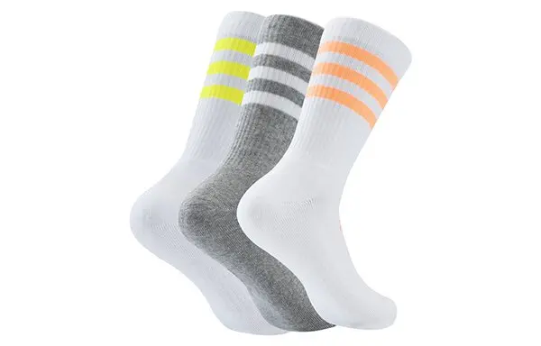 Adidas 3-stripes Crew Socks 3 Pairs - White/grey