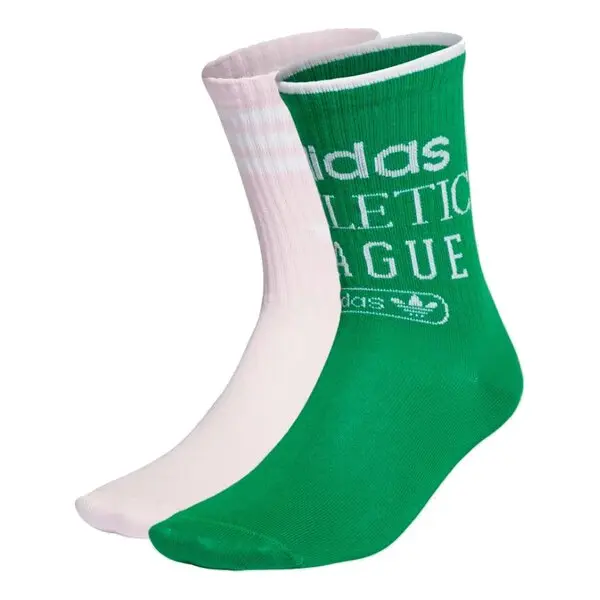 Adidas Retro Luxury Socks 2 Pairs 'green Pink - Green/pink