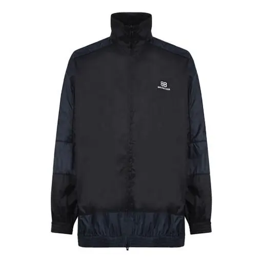 Balenciaga Bb Patchwork Nylon Zip-up Windbreaker