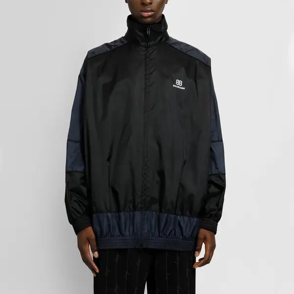 Balenciaga Bb Patchwork Nylon Zip-up Windbreaker