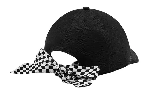 VANS Baseball Cap With Checkerboard Bow Detail