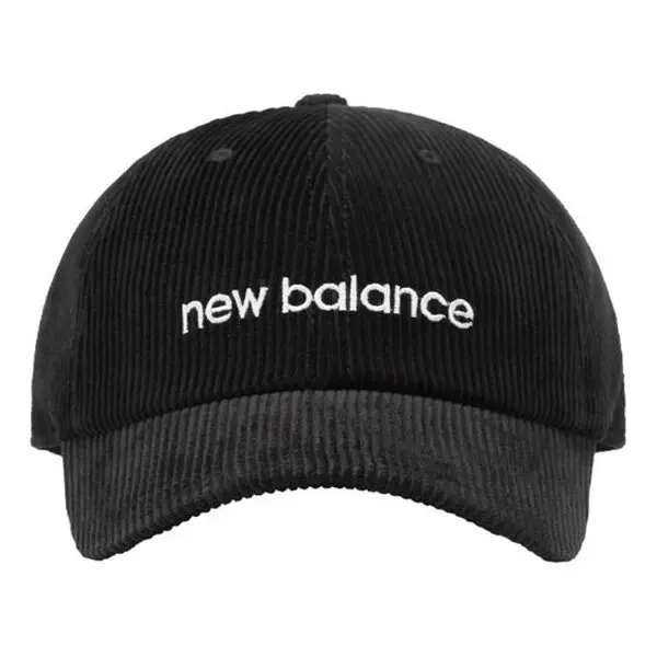 NEW BALANCE Corduroy Cap With Wordmark Logo - Black