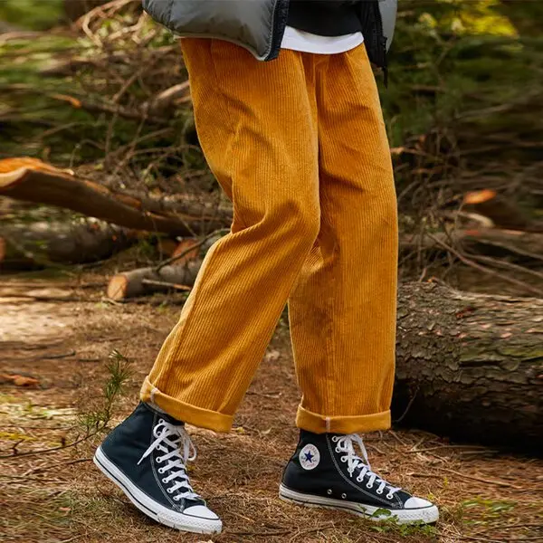 CONVERSE Corduroy Double Pleat Chino Pant Asia Sizing - Orange