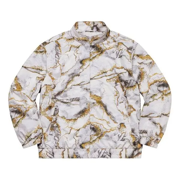 Supreme Marble Track Jacket 'white Gold Black