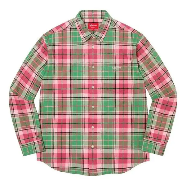Supreme Plaid Flannel Shirt 'red Green - Red/green