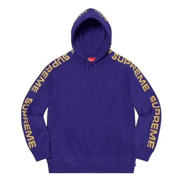Supreme Metallic Rib Hooded Sweatshirt 'purple Yellow - Purple/yellow