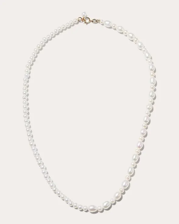 POPPY FINCH Freshwater Pearl And 14k Yellow Mixed Strand Necklace