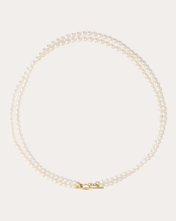 POPPY FINCH Freshwater Pearl Double Strand Necklace In 14k Yellow - Gold