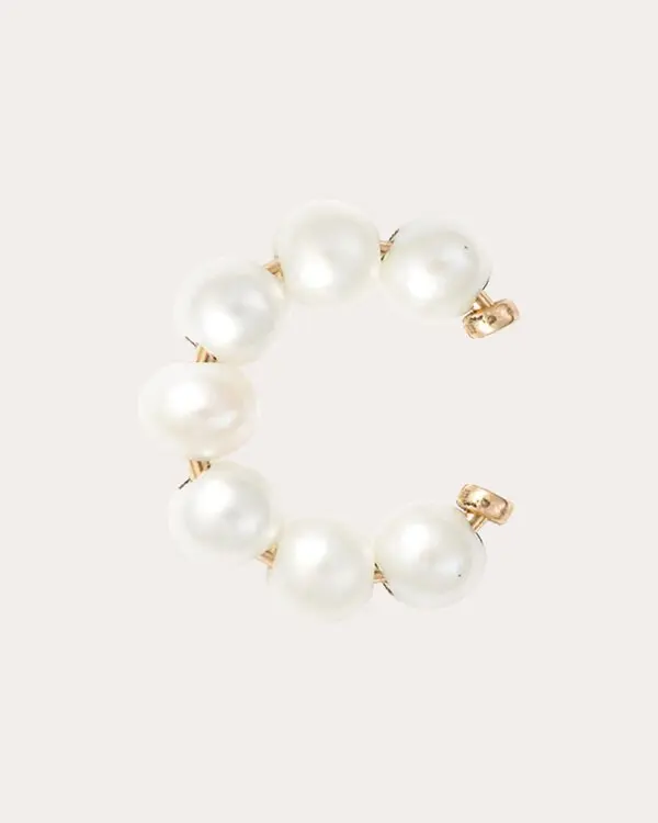 POPPY FINCH Freshwater Pearl Baby Ear Cuff In 14k Yellow