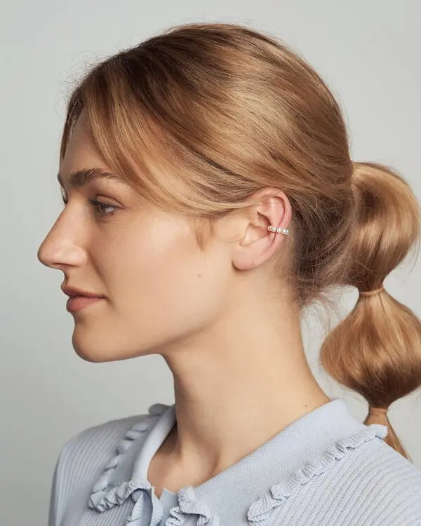 POPPY FINCH Freshwater Pearl Baby Ear Cuff In 14k Yellow