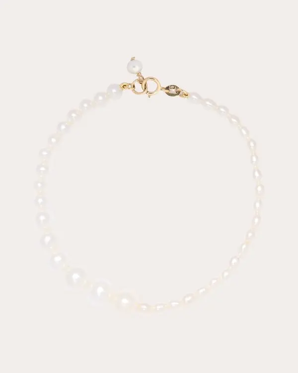 POPPY FINCH Graduated Freshwater Pearl Bracelet - Gold