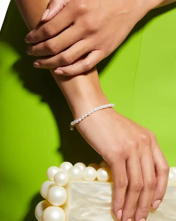 POPPY FINCH Freshwater Pearl Mixed Strand Bracelet In 14k Yellow