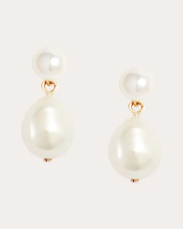 POPPY FINCH Baroque Pearl Duo Drop Earrings In 14k Yellow
