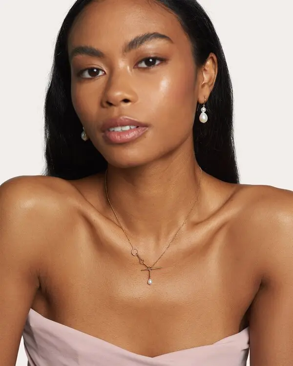 POPPY FINCH Freshwater Pearl Duo Hook Earrings