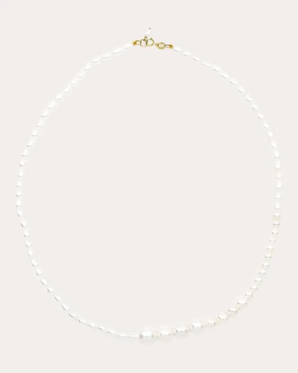 POPPY FINCH Gradual Freshwater Pearl Necklace In 14k Yellow - Gold