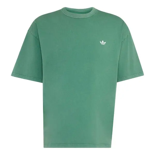 Adidas Trefoil Essentials Washed Loose Dropped T-shirt Asia Sizing - Collegiate Green