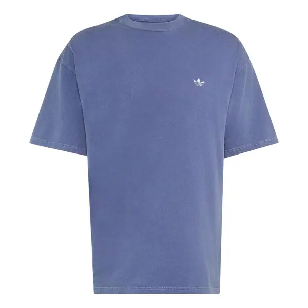 Adidas Trefoil Essentials Washed Loose Dropped T-shirt Asia Sizing - Dark Blue