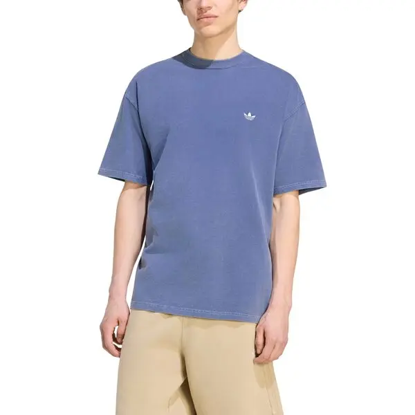 Adidas Trefoil Essentials Washed Loose Dropped T-shirt Asia Sizing - Dark Blue