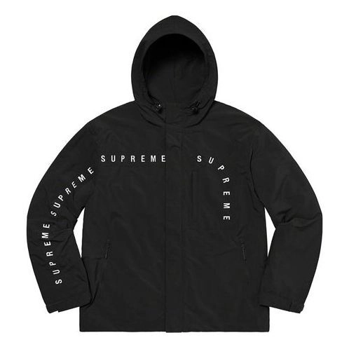 Supreme Curve Logos Ripstop Jacket 'black White