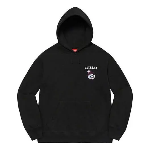 Supreme Snowman Hooded Sweatshirt 'black White - Black/white