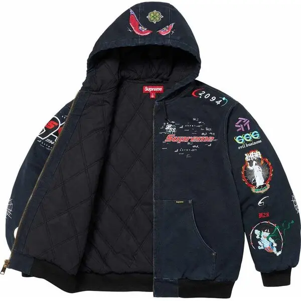 Supreme Aoi Hooded Work Jacket 'black Multi-color