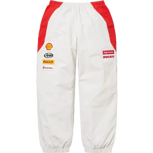 Supreme X Ducati Track Pants 'white Red - White/red
