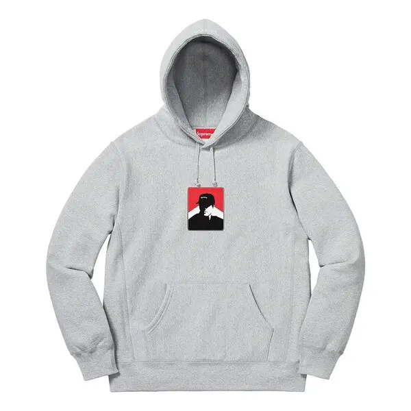 Supreme Portrait Hoodie - Grey/red/black