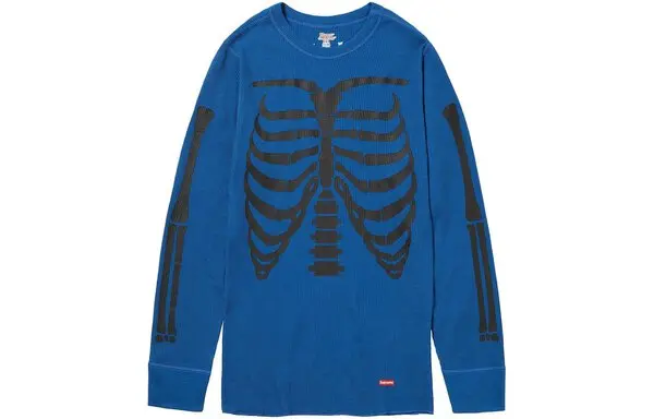 Supreme X Hanes Fw23 Week9 Bones Thermal Crew Long Sleeve Shirt - Blue